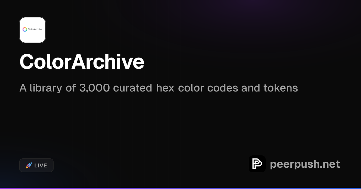 ColorArchive - Curated Color Library and Tokens | PeerPush