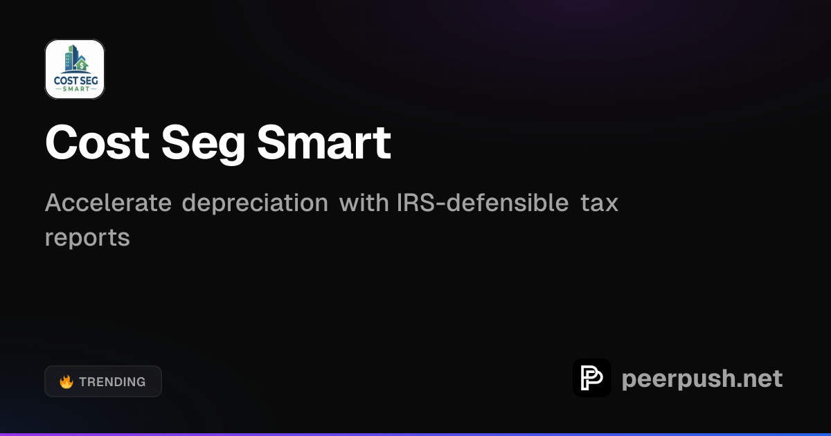 Cost Seg Smart - Rapid Tax Depreciation Reports | PeerPush
