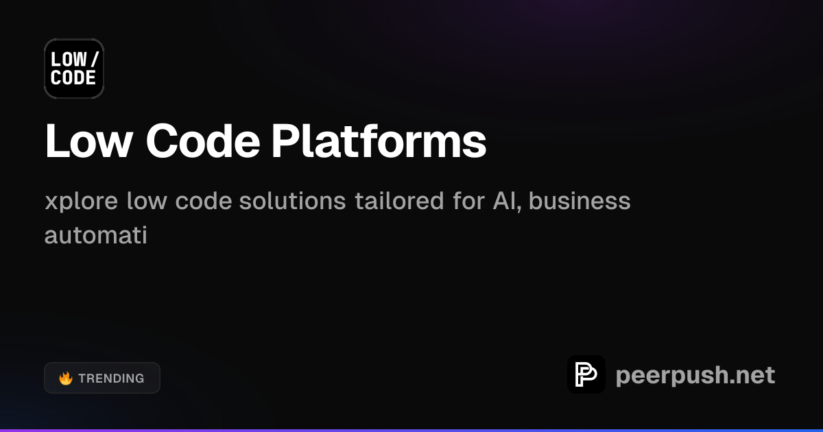 Low Code Platforms - xplore low code solutions tailored for AI ...