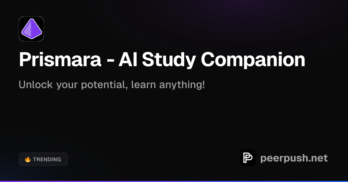 Prismara - AI Study Companion - Unlock your potential, learn anything ...