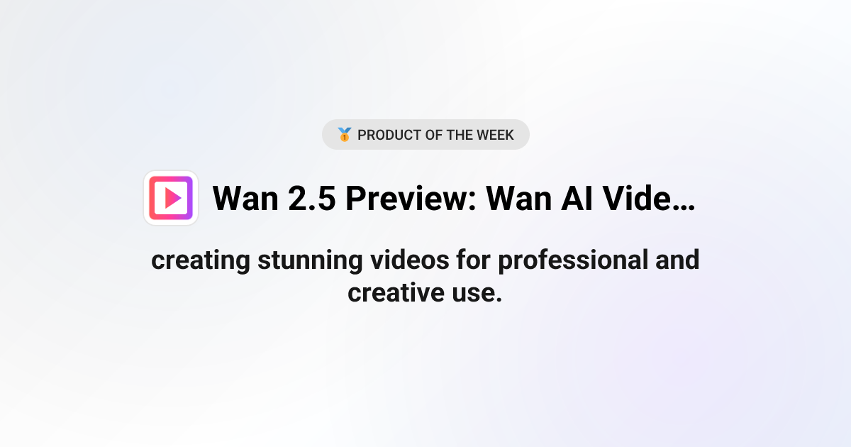 Wan AI Video Generator - creating stunning videos for professional and creative use. | PeerPush