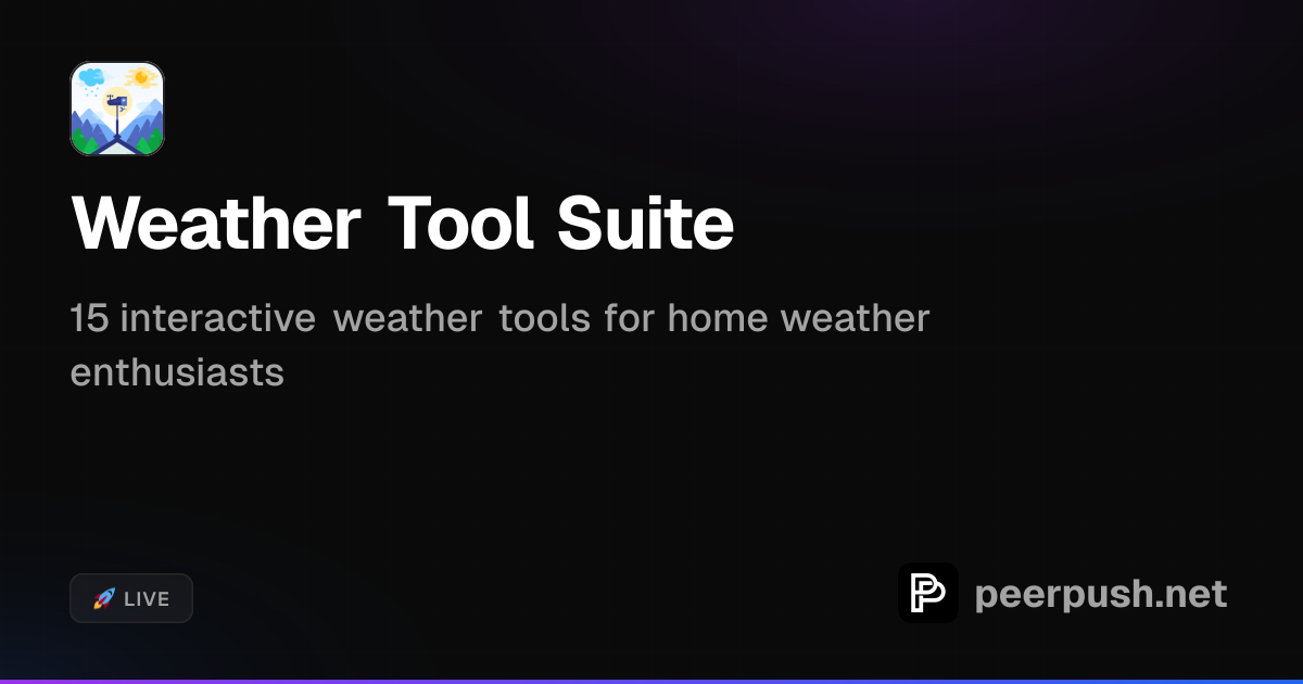 Weather Tool Suite - Interactive Weather Analysis | PeerPush